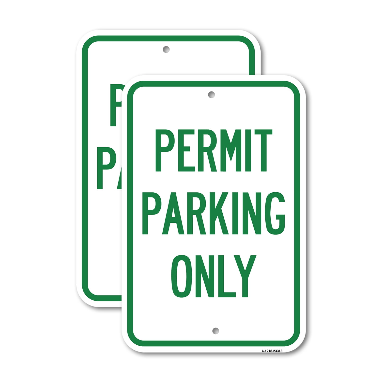 (2 Pack) Permit Parking Only | 12" X 18" Heavy-Gauge Aluminum Sign ...
