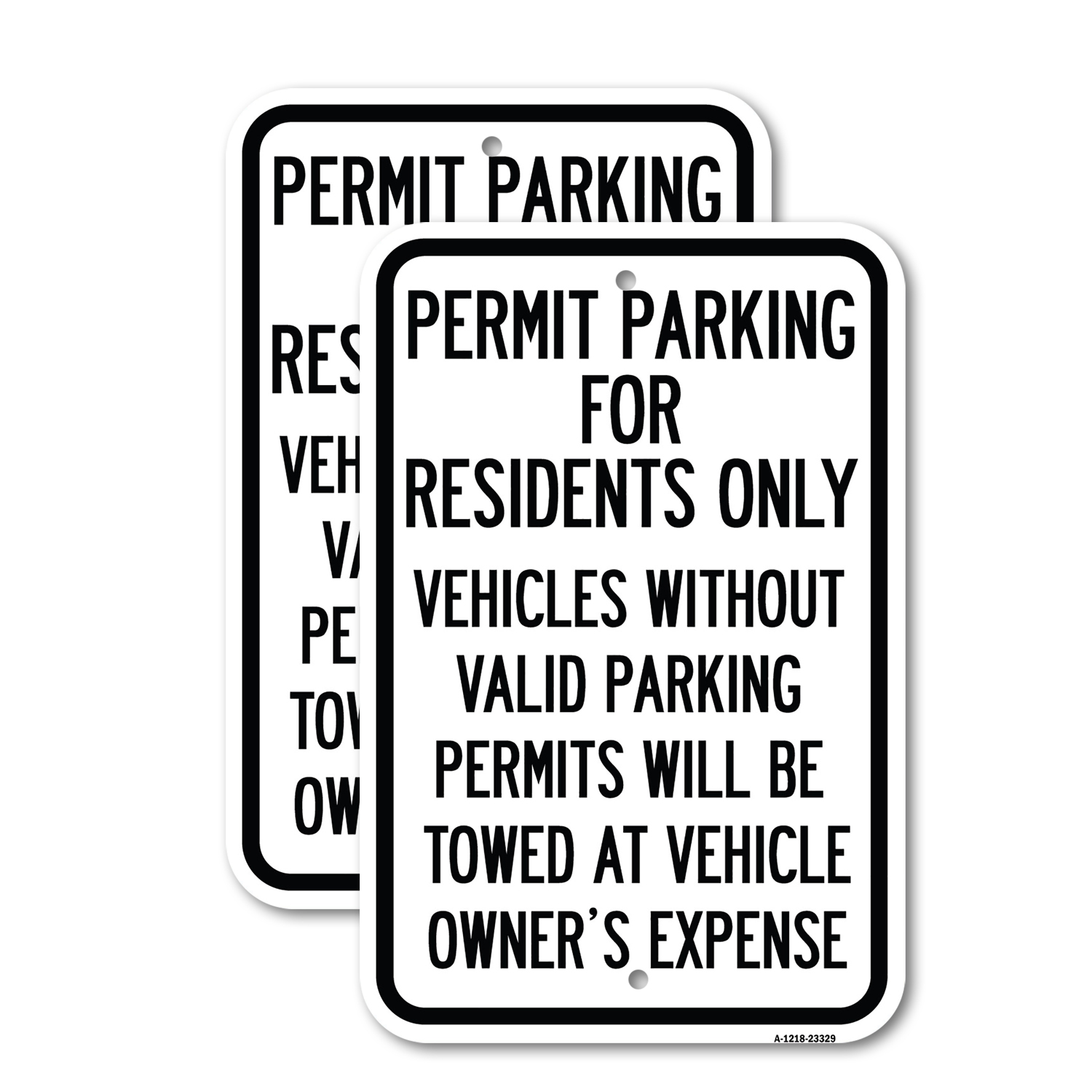 (2 Pack) Permit Parking for Residents Only Vehicles Without Valid ...