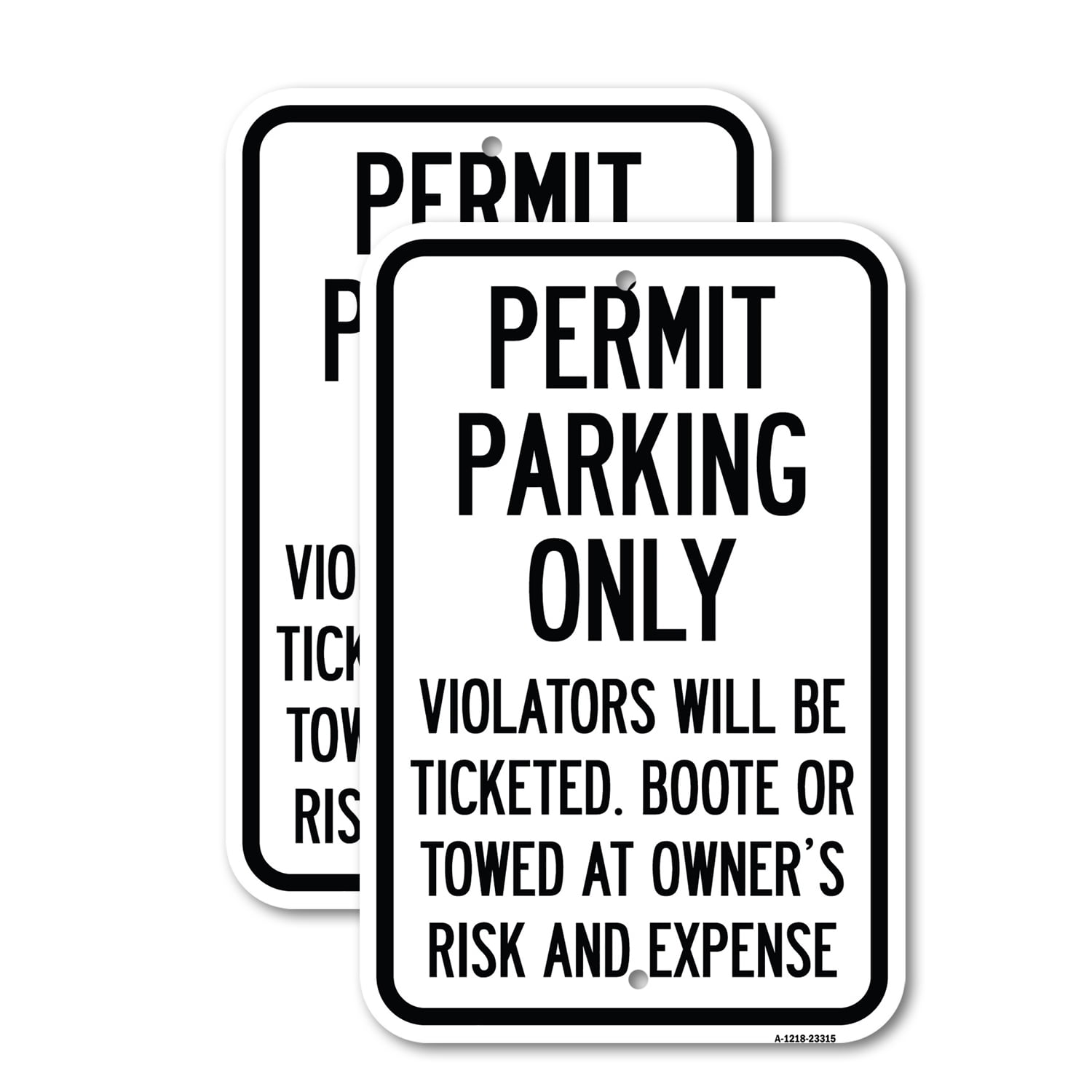 (2 Pack) Permit Parking Only Violators Will Be Ticketed, Booted or ...