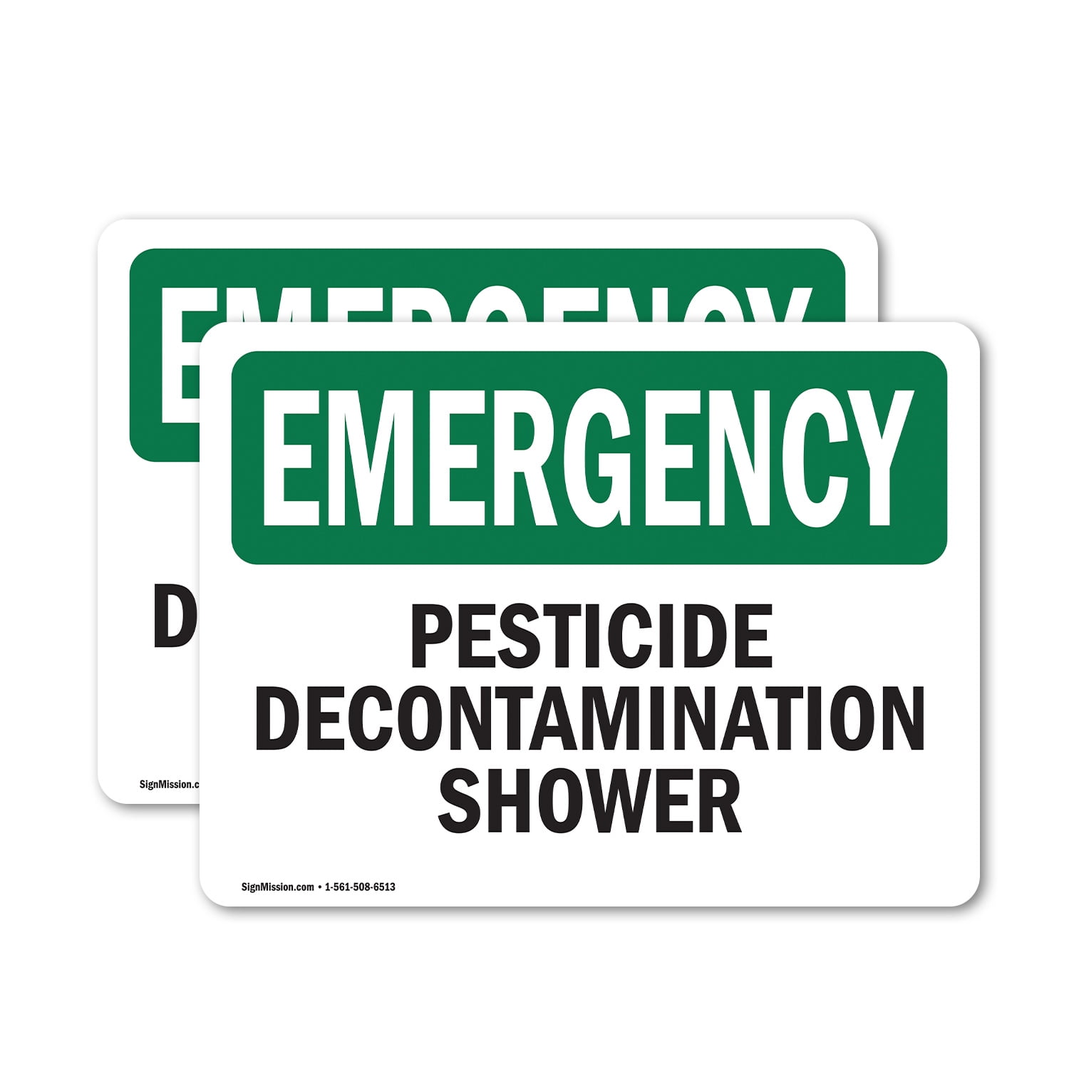 (2 Pack) Pesticide Decontamination Shower OSHA Emergency Sign - Walmart.com