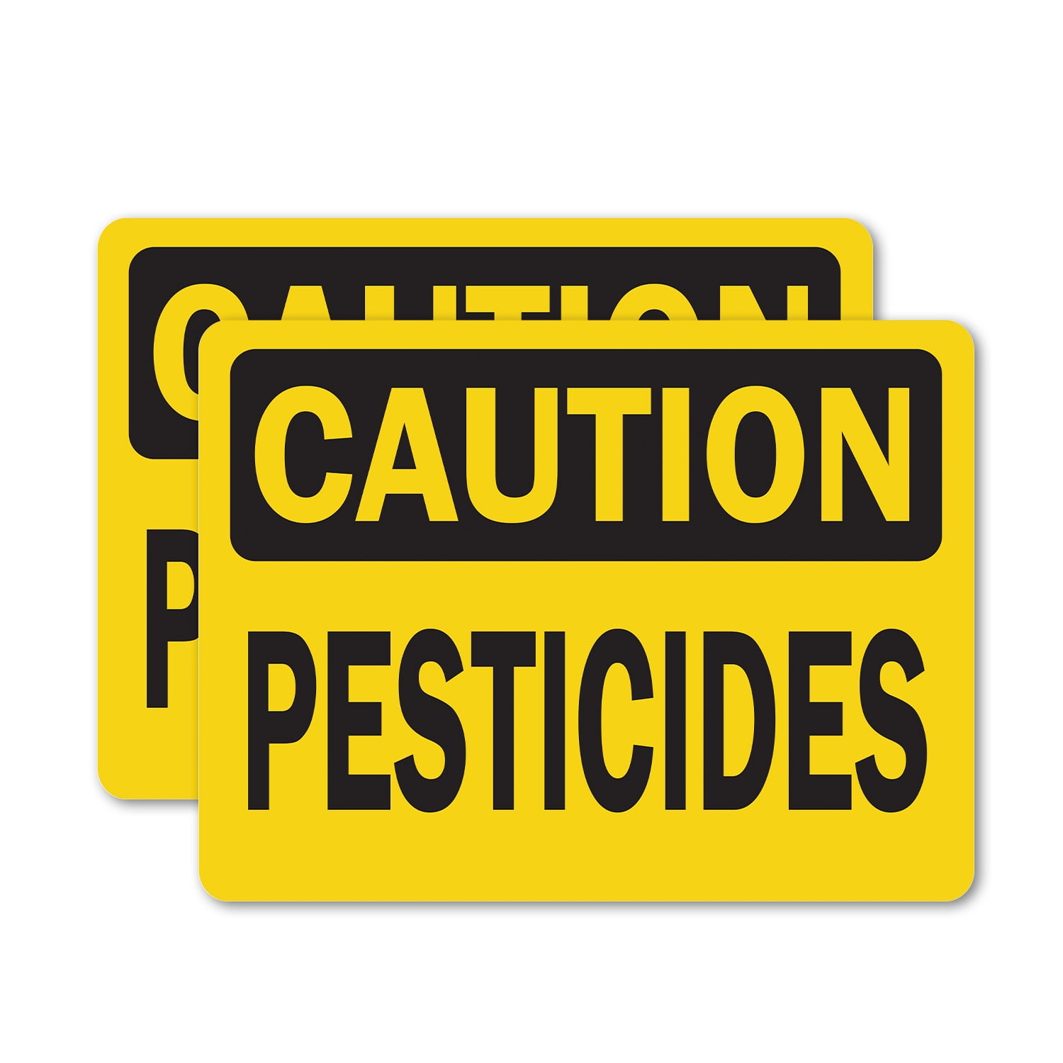 (2 Pack) Pesticides OSHA Caution Sign 7 Inch X 5 Inch Vinyl Label Decal ...