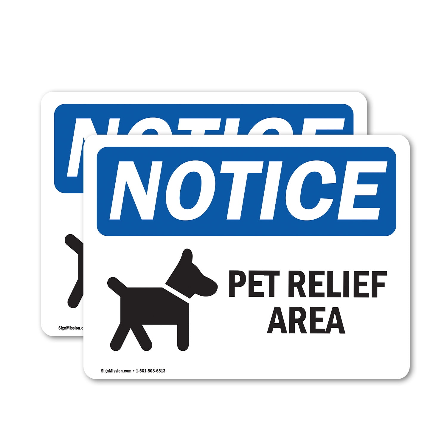 (2 Pack) Pet Relief Area Sign With Symbol OSHA Notice Sign 10 Inch X 7 ...
