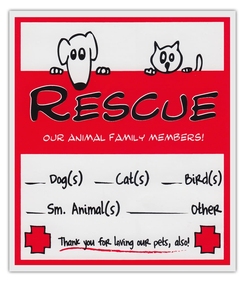 2-Pack Pet Rescue Alert To Fire Department | Window Stickers Decals ...