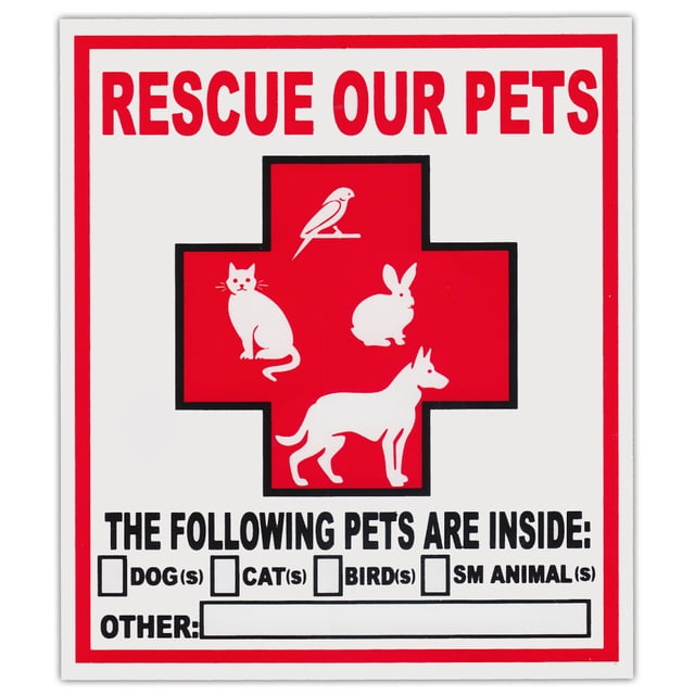 2-Pack Pet Rescue Window Stickers Decals | Alert To Fire Department ...