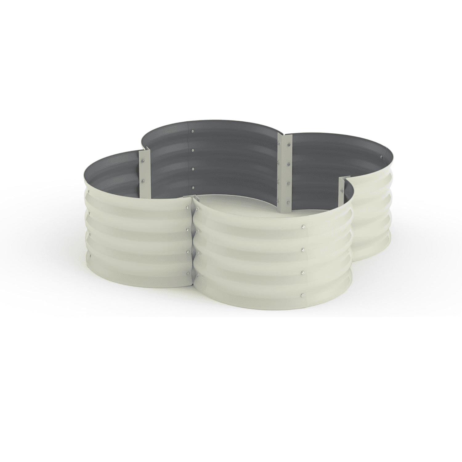 2 Pack Petal-Shaped Metal Galvanized Raised Garden Bed with Open Base ...