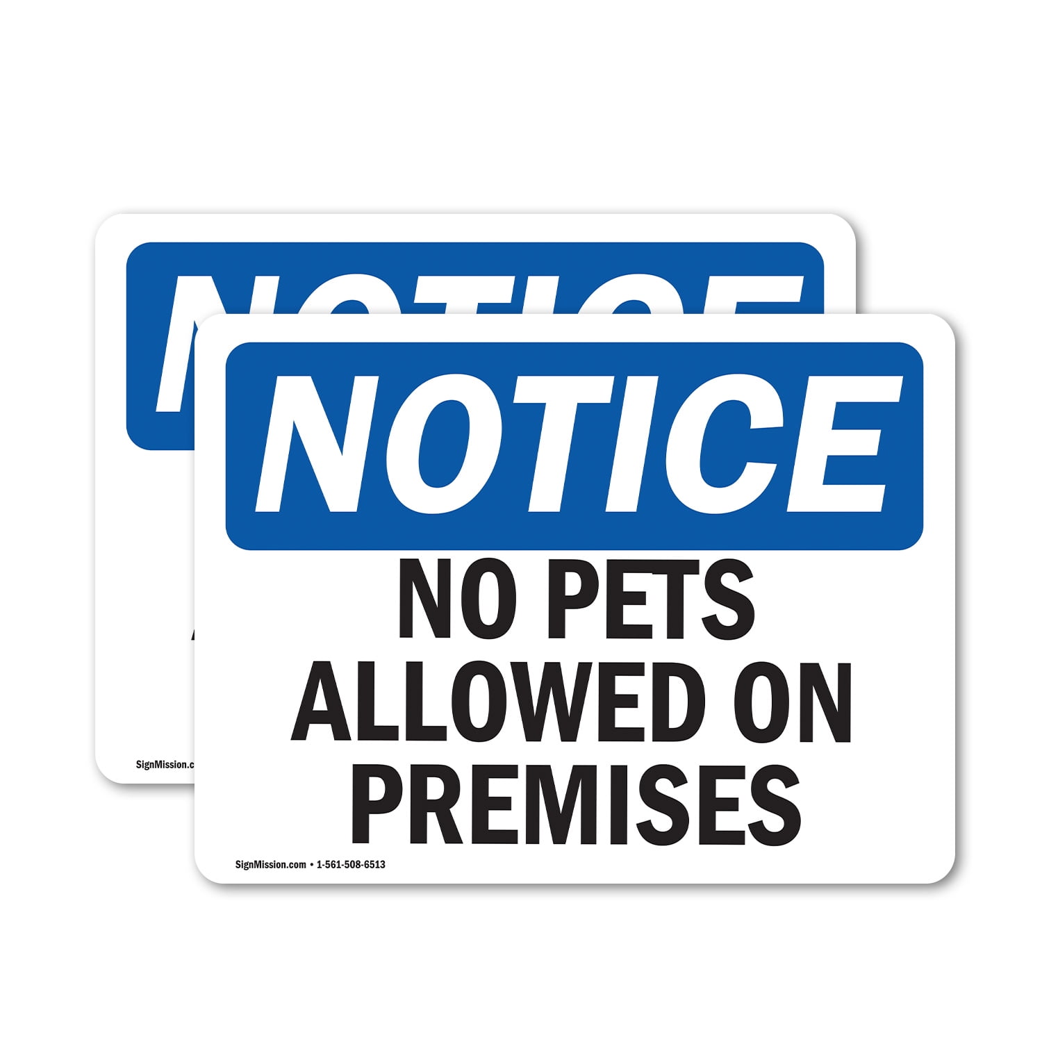 (2 Pack) No Pets Allowed On Premises OSHA Notice Sign 10 Inch X 7 Inch ...