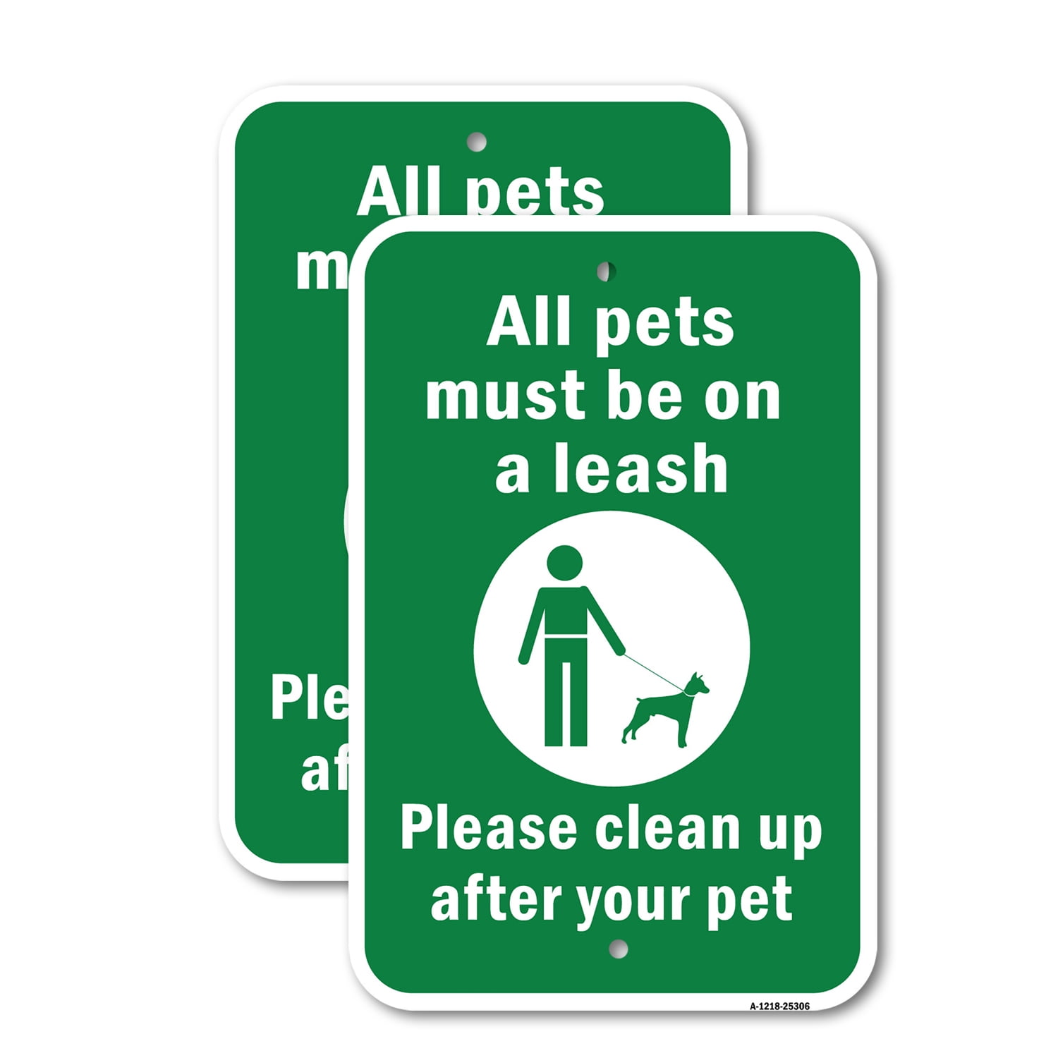 (2 Pack) All Pets Must Be On A Leash Please Clean Up After | 18" X 24 ...