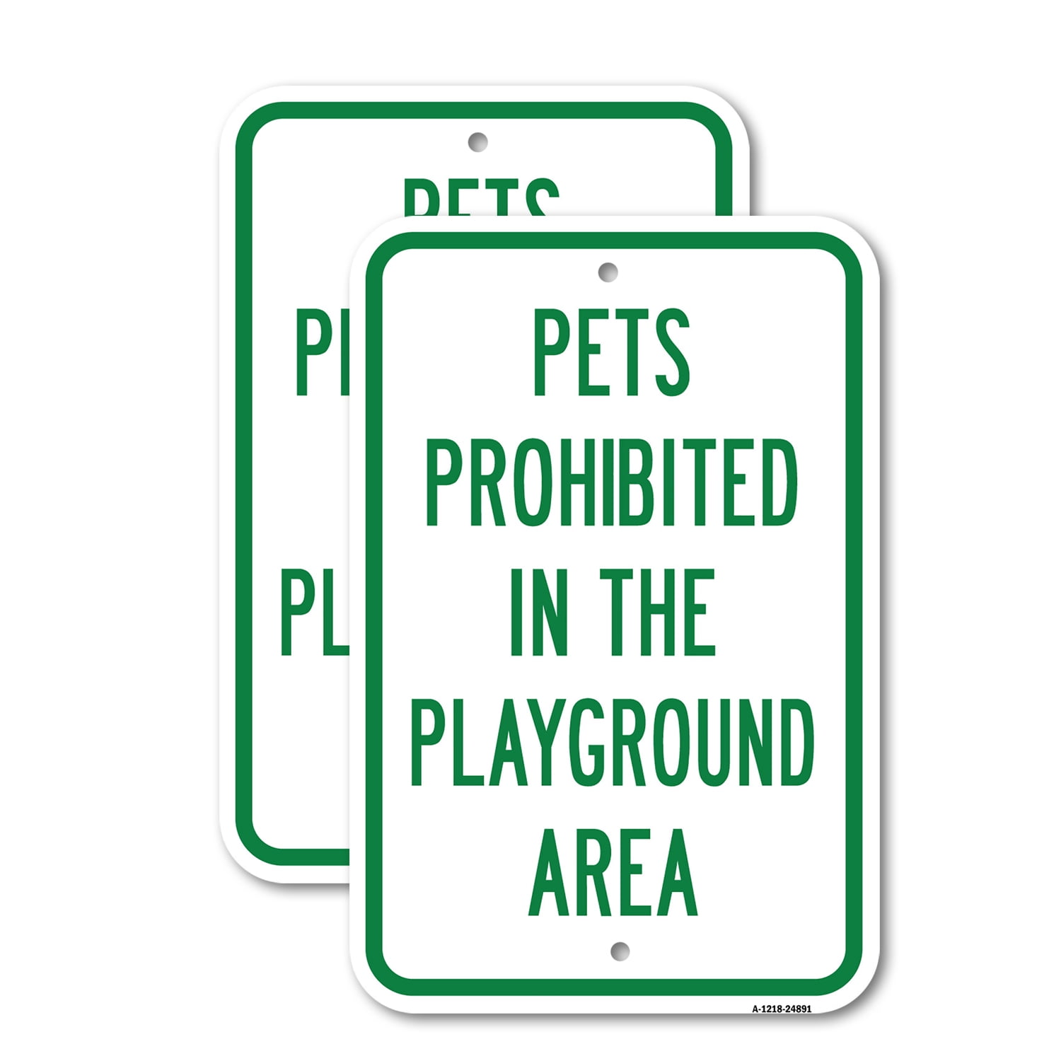 (2 Pack) Pets Prohibited In The Playground Area | 18" X 24" Heavy-Gauge ...