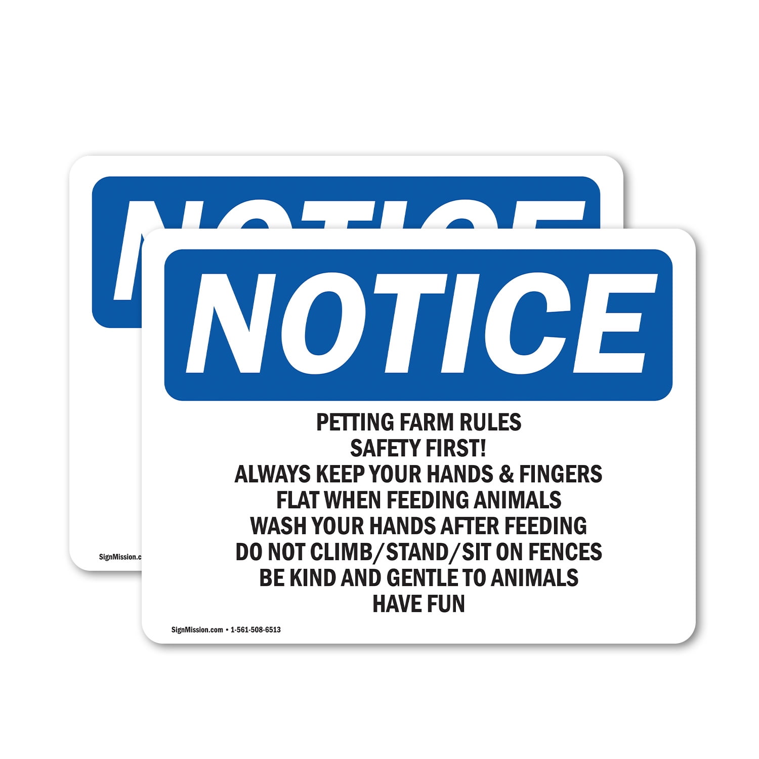 (2 Pack) Petting Farm Rules Safety First Always OSHA Notice Sign ...