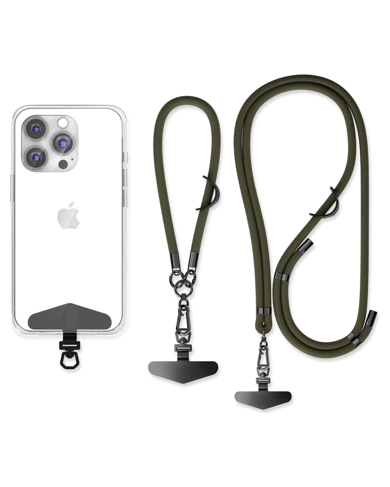 2-Pack Phone Lanyard | Crossbody Strap & Wrist Strap with 2 Metal Tabs ...
