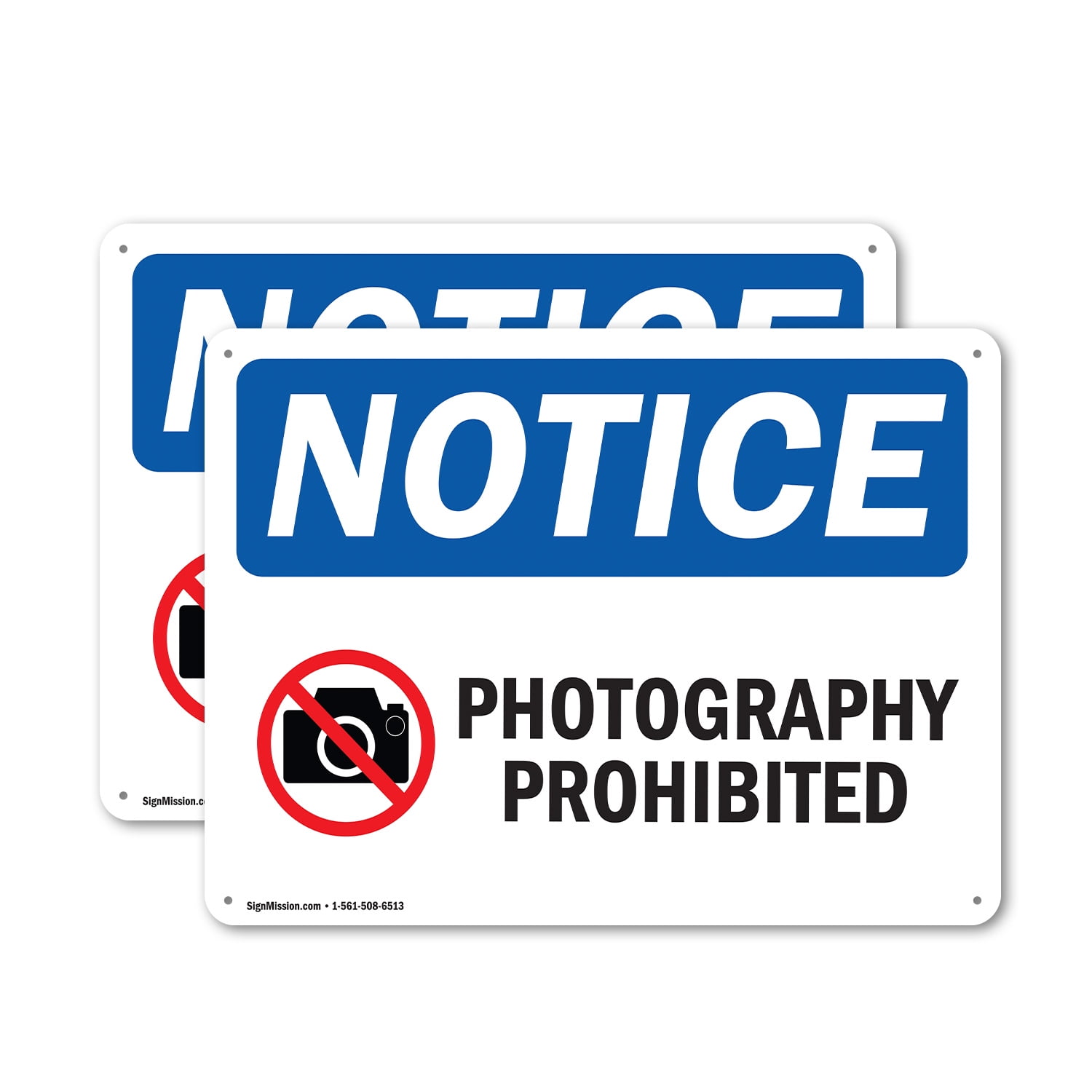 (2 Pack) Photography Prohibited OSHA Notice Sign 14 Inch X 10 Inch ...