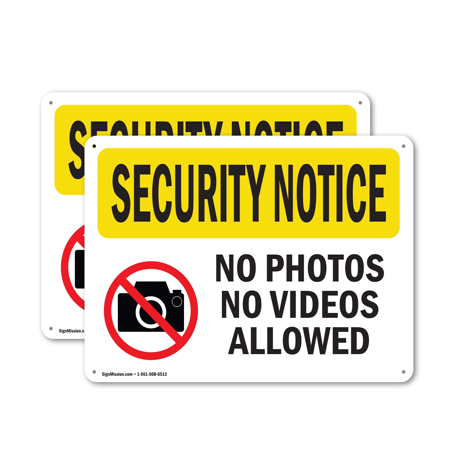 (2 Pack) No Photos Or Video Allowed OSHA Security Notice Sign 24 Inch X ...