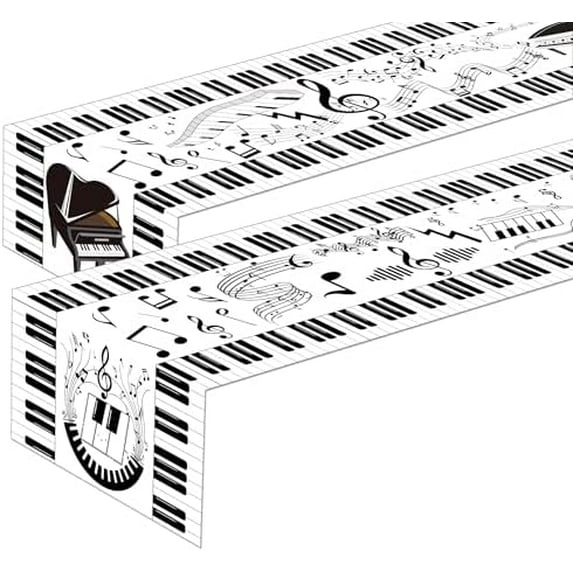 2 Pack Piano Notes Table Runner-Music Themed Birthday Party Supplies ...