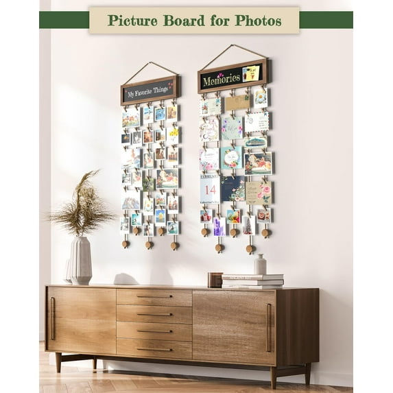 2-Pack Picture Frames Collage Wall Decor Photo Display Photo Board Wood ...