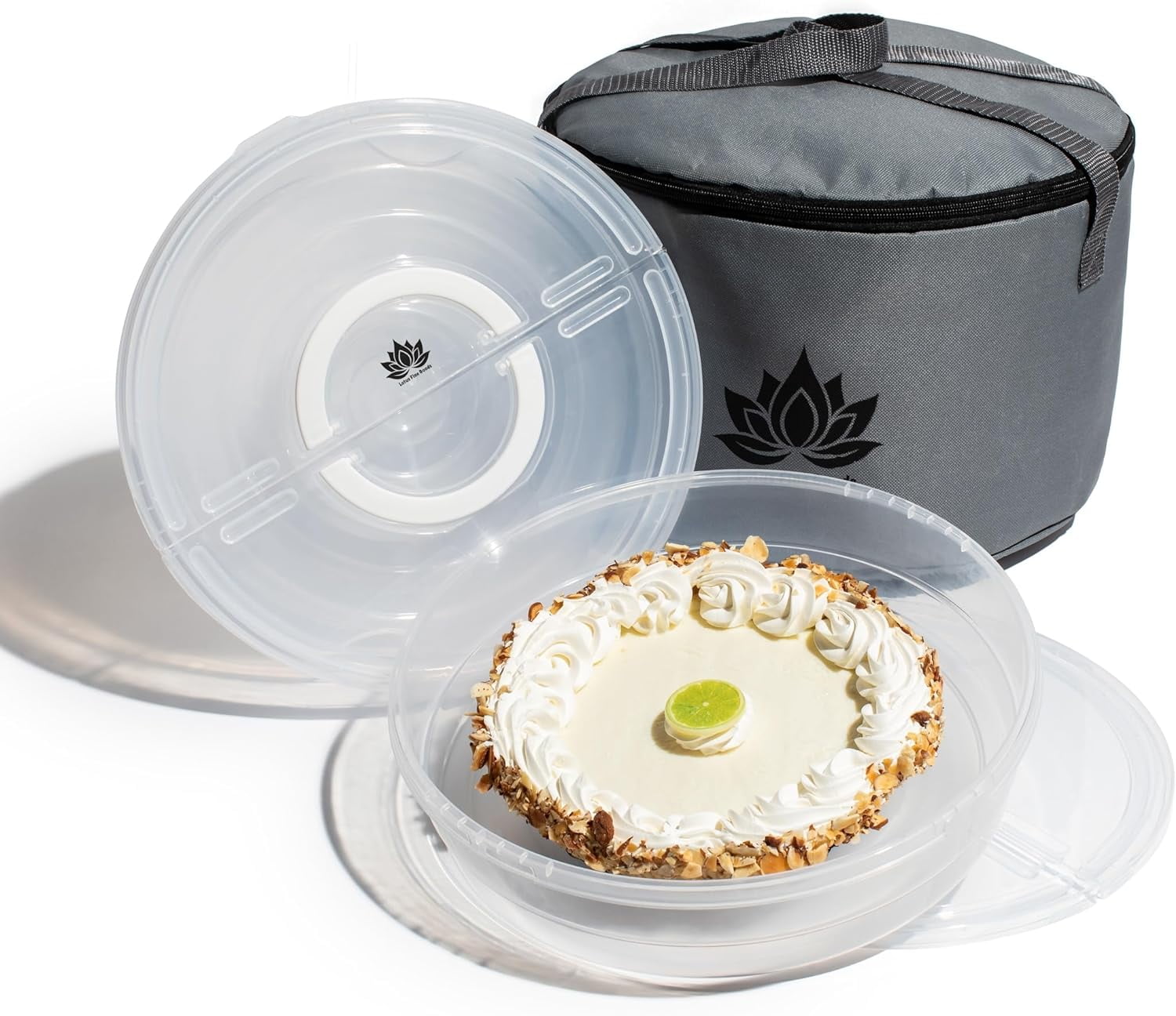 2 Pack Pie Carrier with Lid & Insulated Food Carrying Case Bag - 12 ...