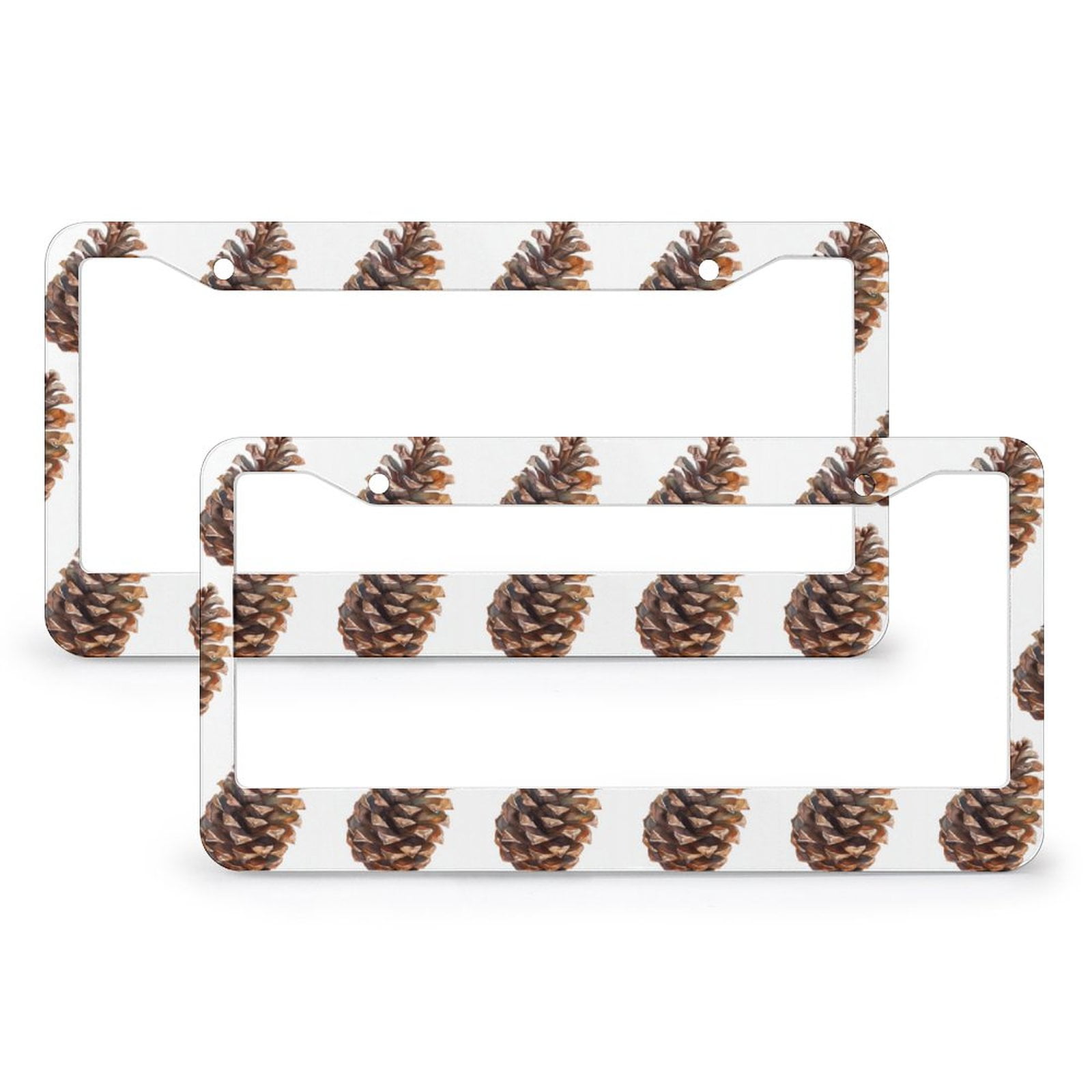 2 Pack Pine Cone License Plate Cover Winter Plant Car Tags Frames ...