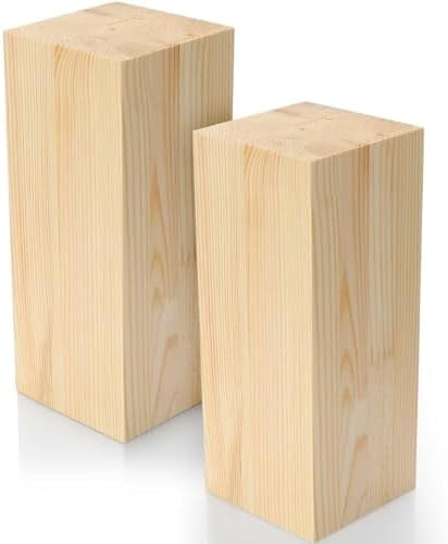 2 Pack Pine Wood Carving Blocks 10x4x4 Inch Unfinished Whittling Wooden ...