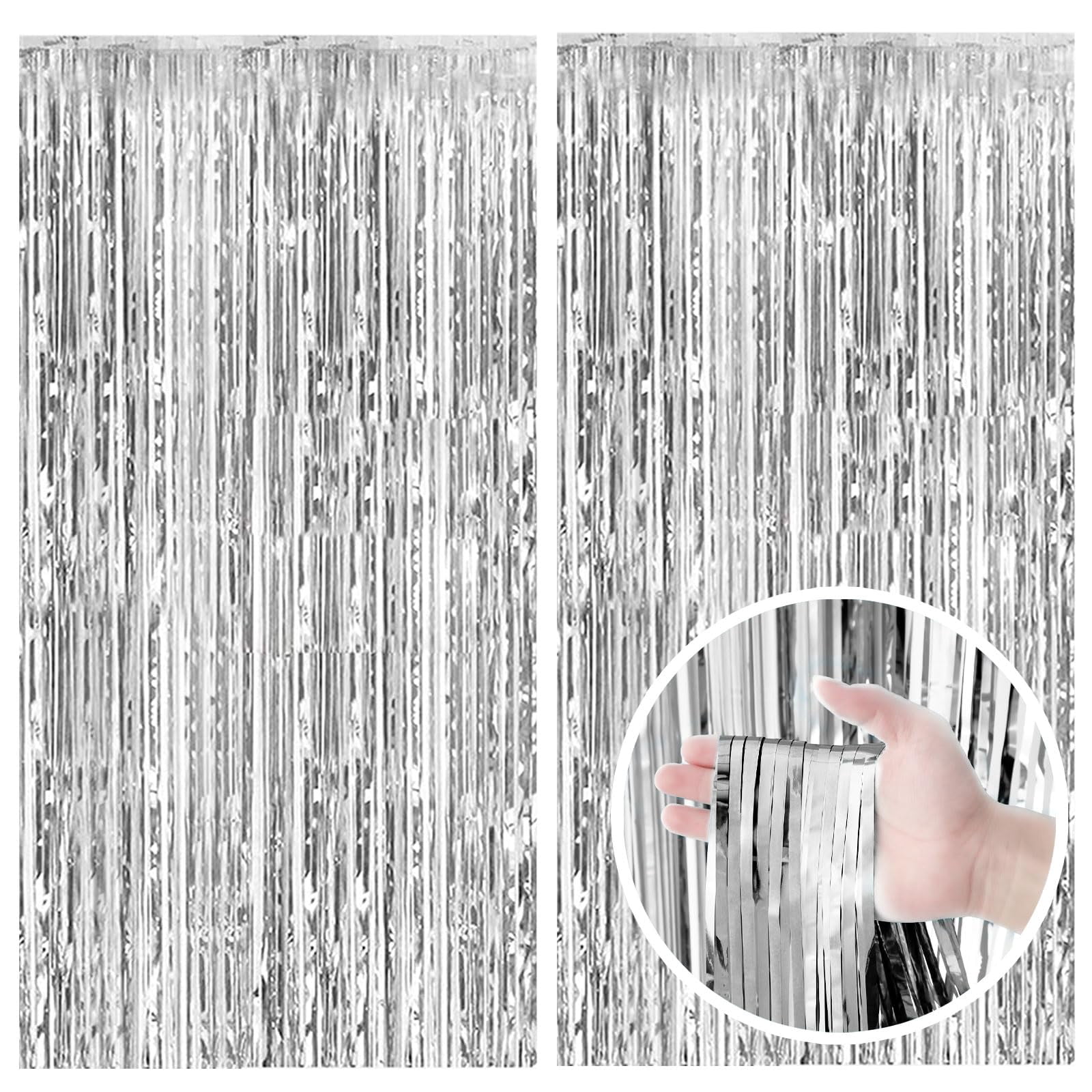 A 2 Pack Pink Backdrop Party Decorations Tinsel Curtain Party Backdrop ...
