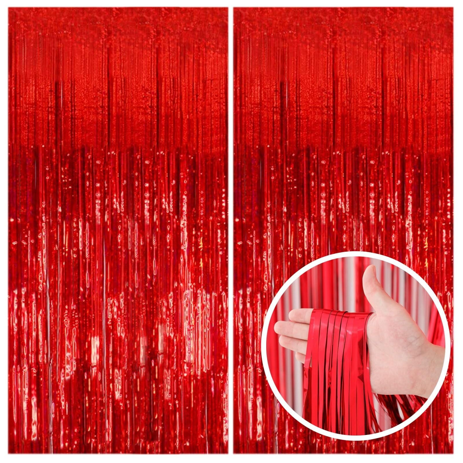 A 2 Pack Pink Backdrop Party Decorations Tinsel Curtain Party Backdrop ...