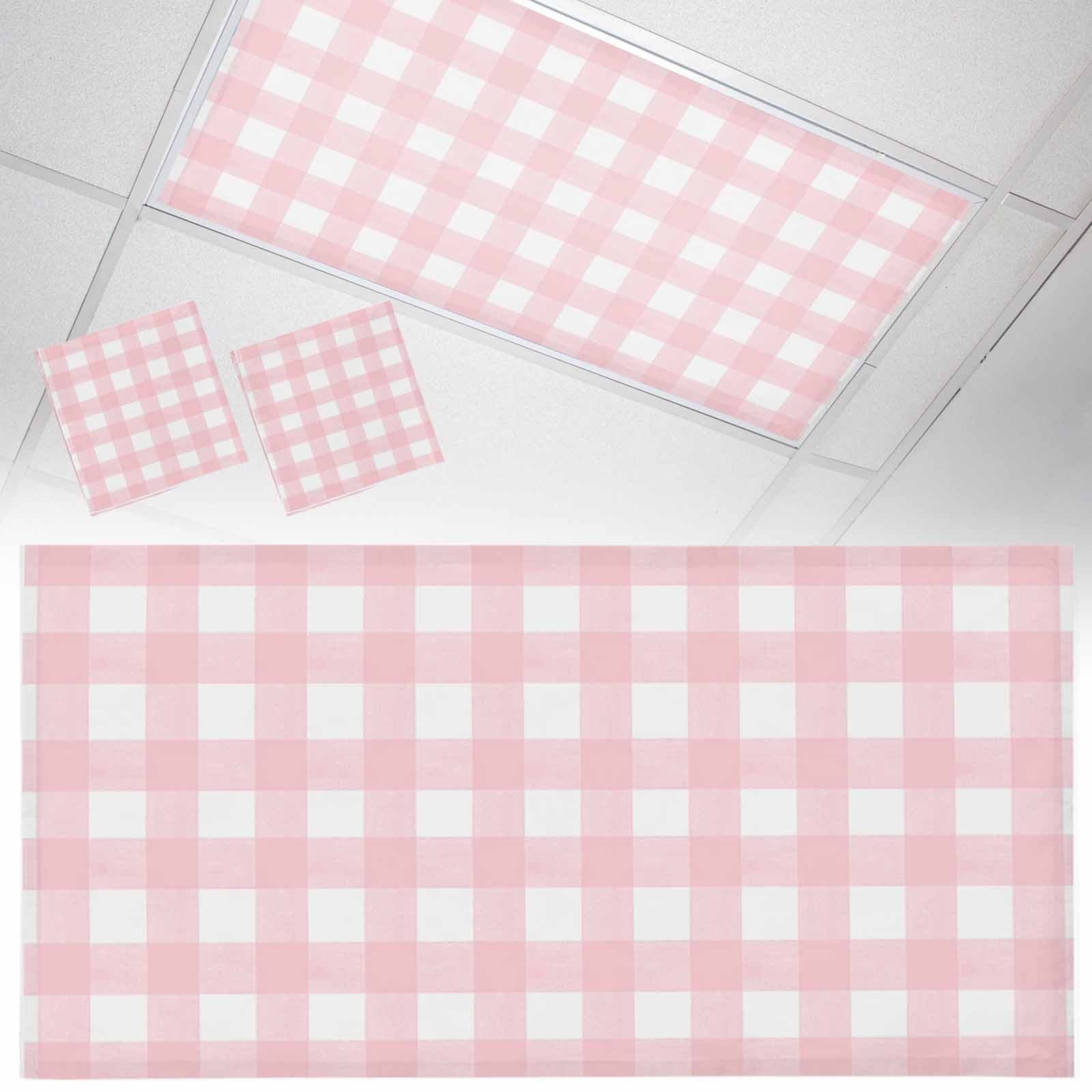 2 Pack Pink Buffalo Fluorescent Light Covers for Ceiling Lights Plaid ...