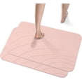 2 Pack Pink Diatomaceous Earth Stone Bath Mat, Non-Slip Super Absorbent ...