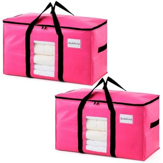 2 Pack Pink Extra Large Moving Bags, Heavy Duty Totes with Visible ...