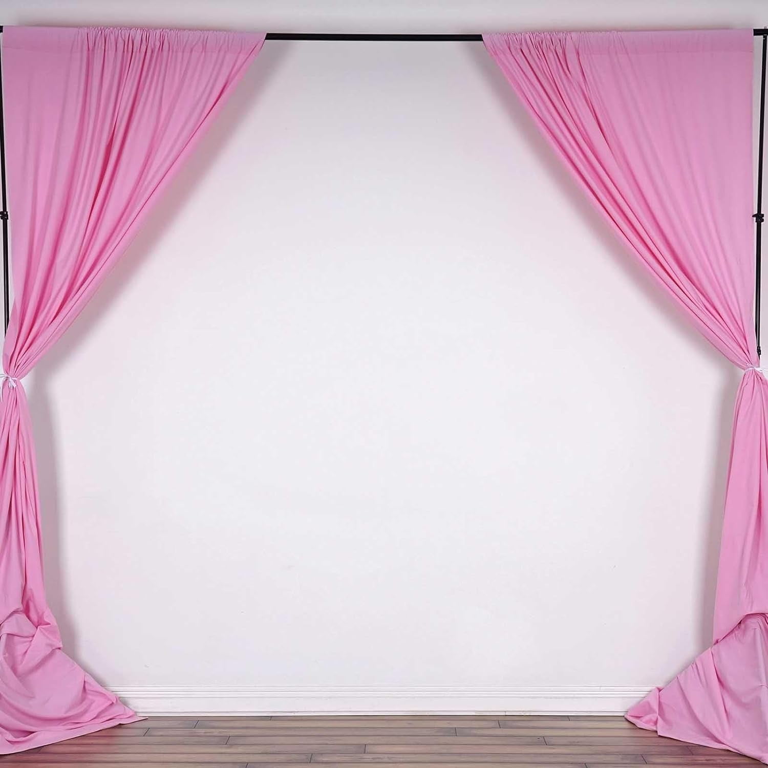 2 Pack | Pink Fire Retardant Scuba Polyester Curtain Panel Backdrops ...