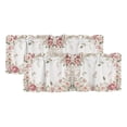 2 Pack Pink Floral Wreath Valance for Window Romantic Roses Flower ...