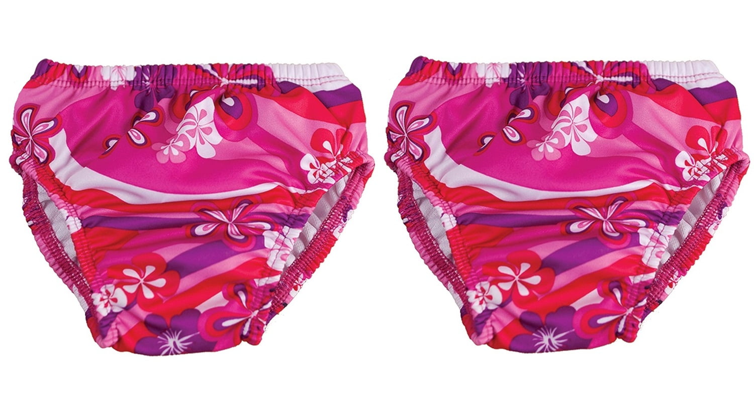 2-Pack Pink Flower Reusable Swim Diaper, Small 3M-6M / 14-17 LBS ...