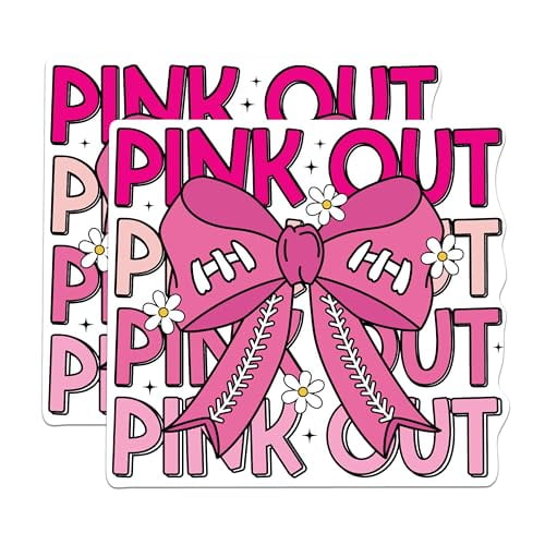 (2 Pack) Pink Out October Breast Cancer Awareness Stickers - Pink ...