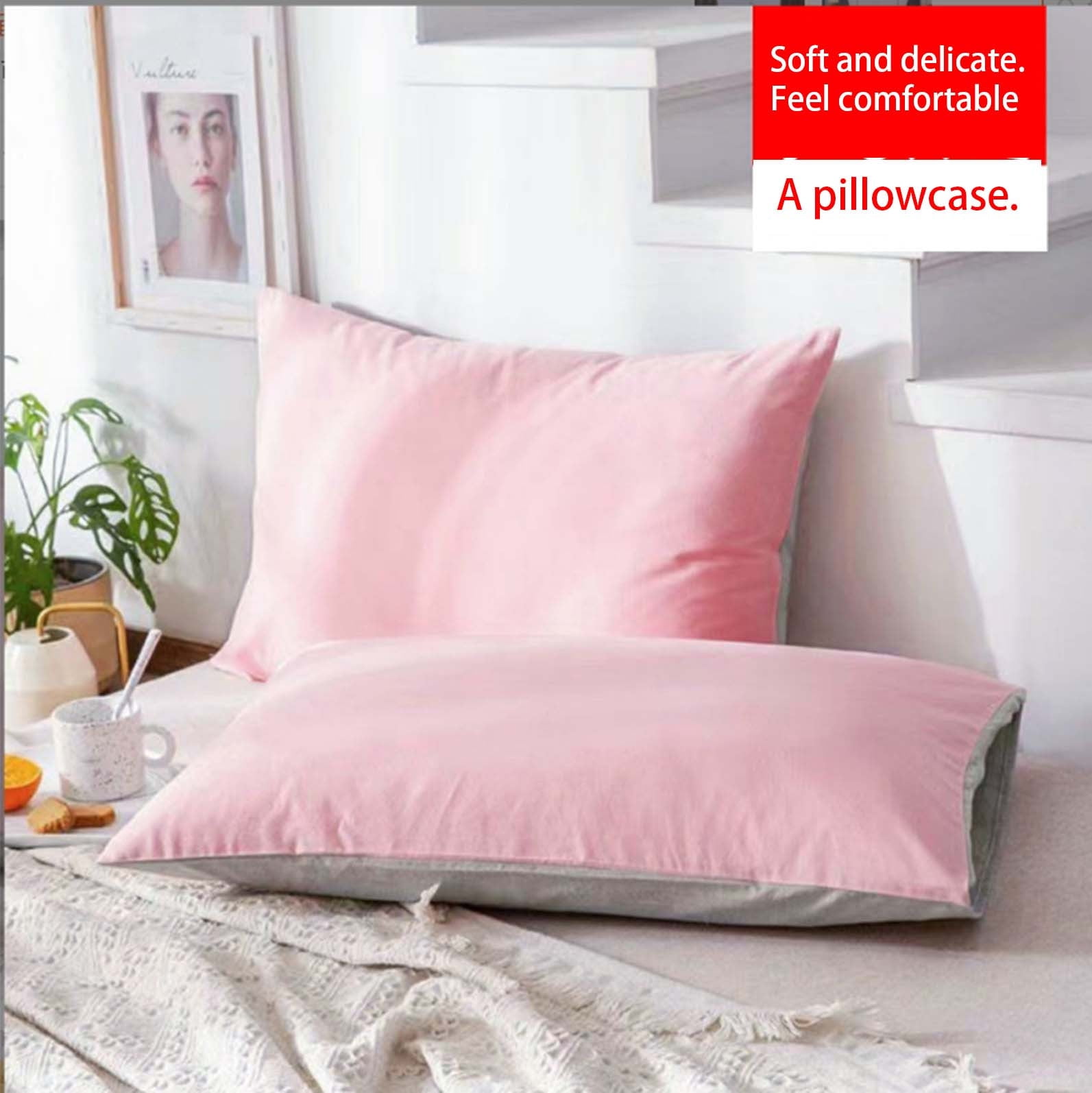 2-Pack Pink Pillow Protectors | Hotel Quality Pillowcase Covers ...