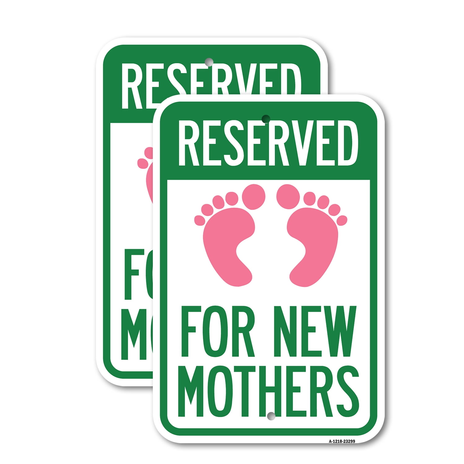 (2 Pack) Pink Reserved Parking for New Mothers | 18" X 24" Heavy-Gauge ...