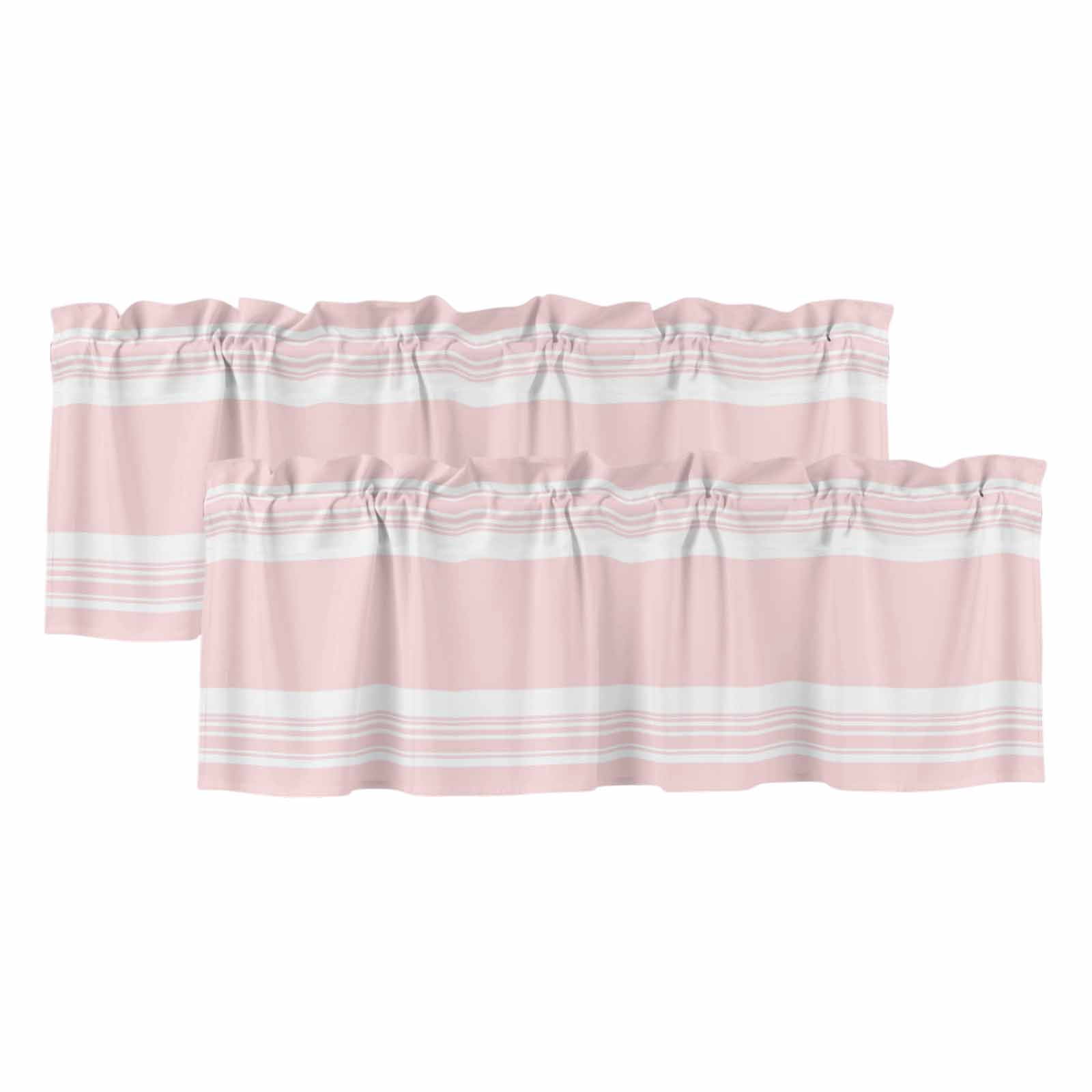 2 Pack Pink Striped Valance for Window Modern Classic Stripe Rustic ...