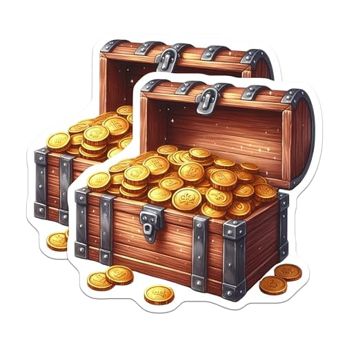 (2 Pack) Pirate Treasure Chest Magnets - Gold Coin Decor - Treasure Box ...