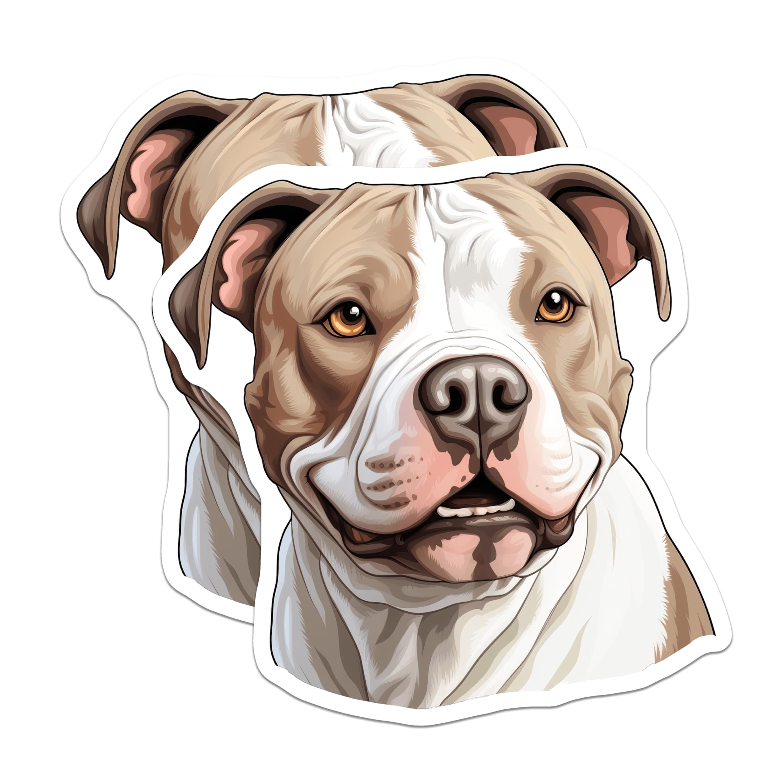 (2 Pack) Pitbull Dog Stickers - Friendly Bully Breed Decals - Pet Owner ...