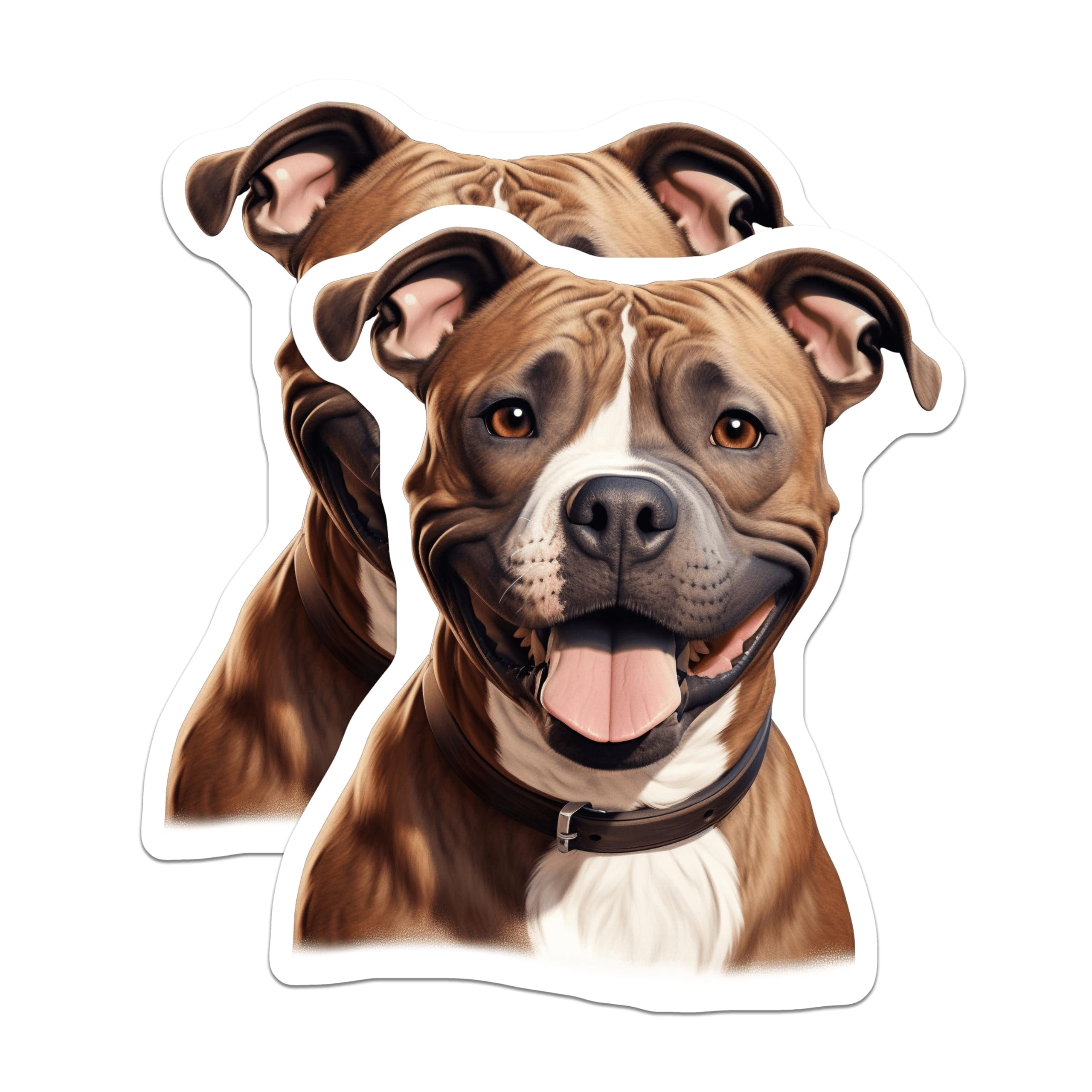 (2 Pack) Pitbull Dog Stickers - Happy Canine Decals - Pet Owner ...