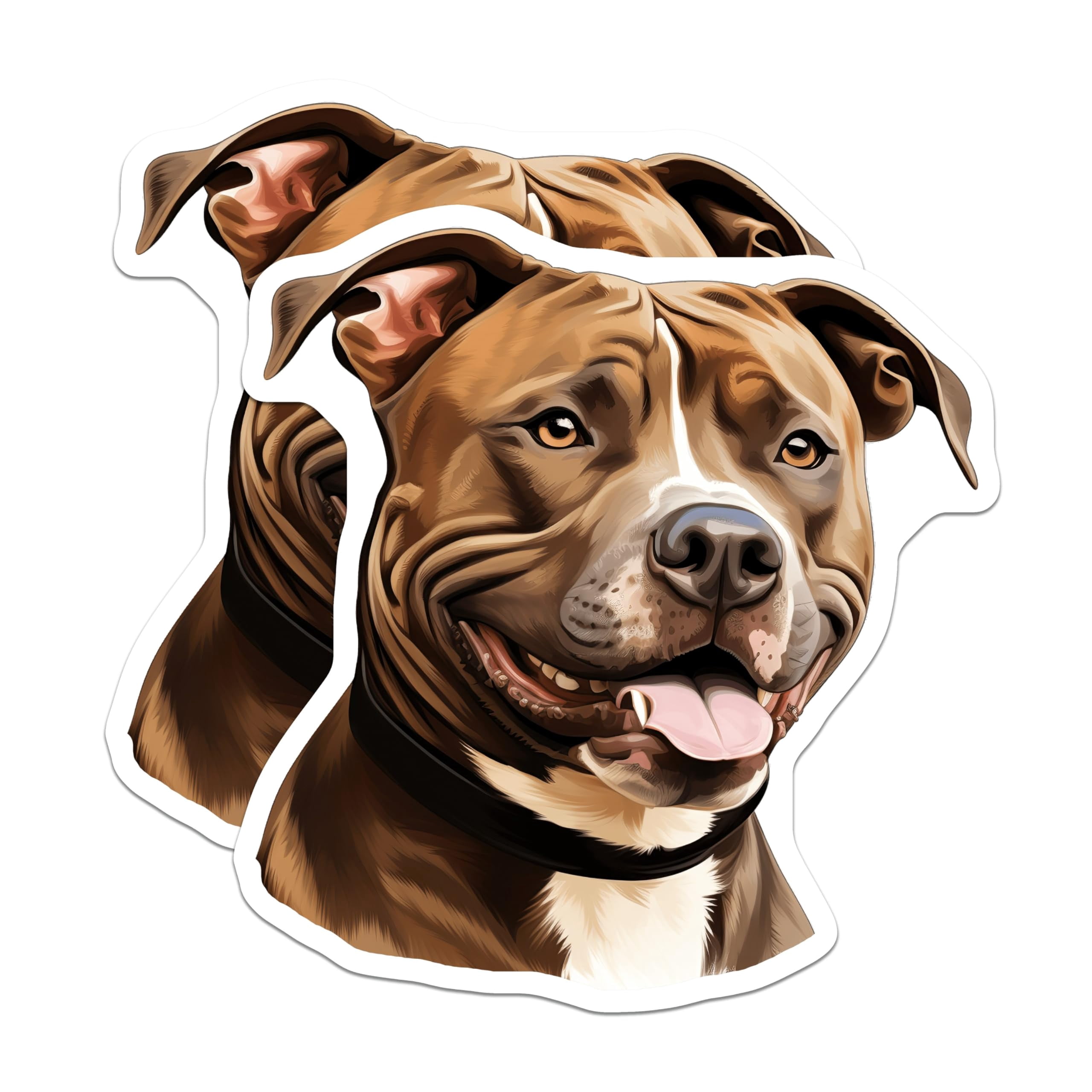 (2 Pack) Pitbull Dog Stickers - Happy Pit Bull Lover Decal - American ...