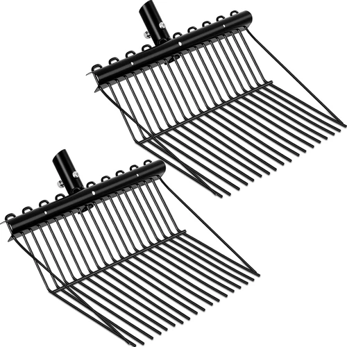 2 Pack Pitchfork Replacement Head Metal Horse Manure Rake Gardening ...