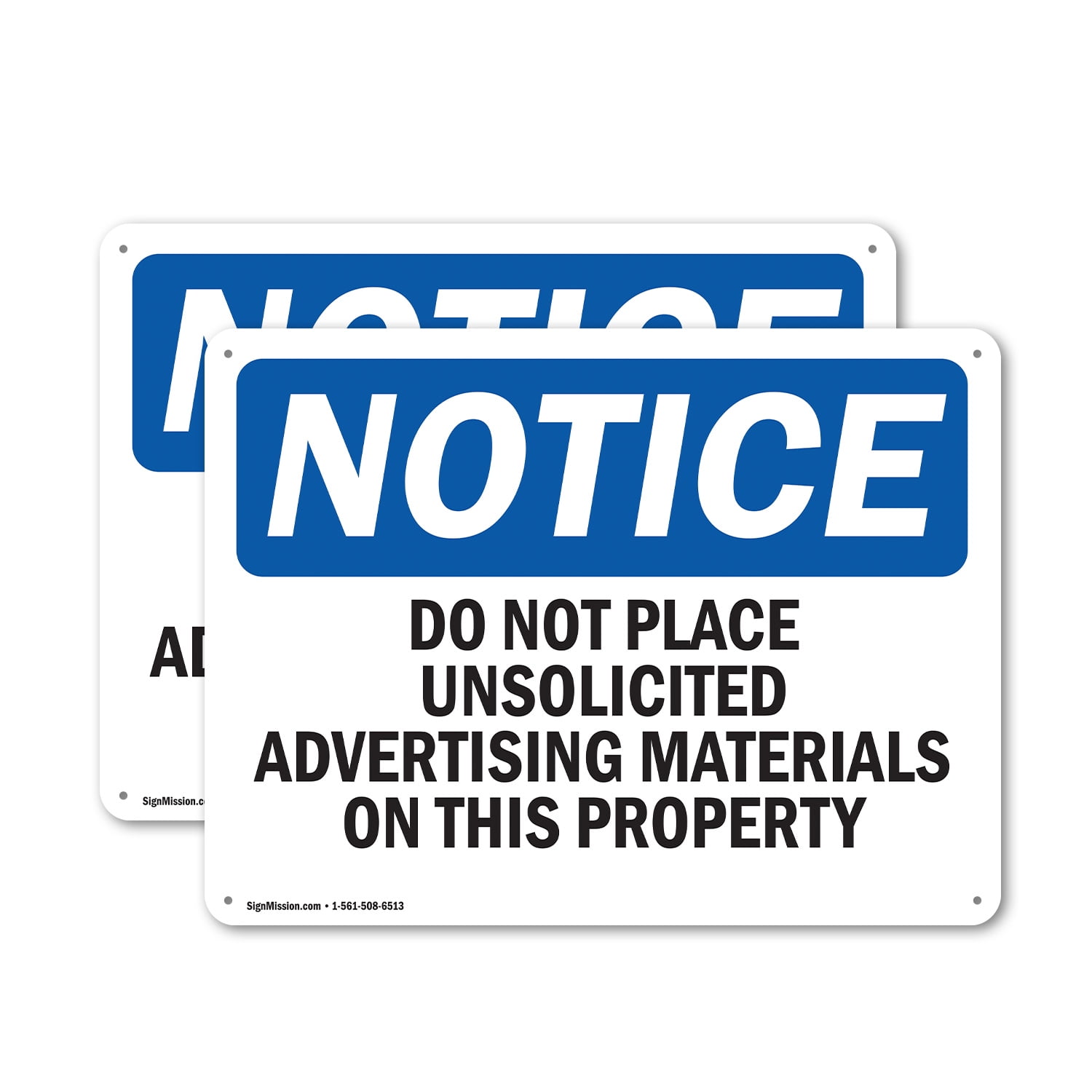 (2 Pack) Do Not Place Unsolicited Advertising Materials OSHA Notice ...