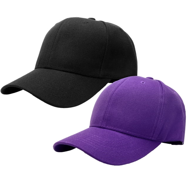 2-Pack Plain Baseball Cap for Men & Women Adjustable Size Outdoor ...