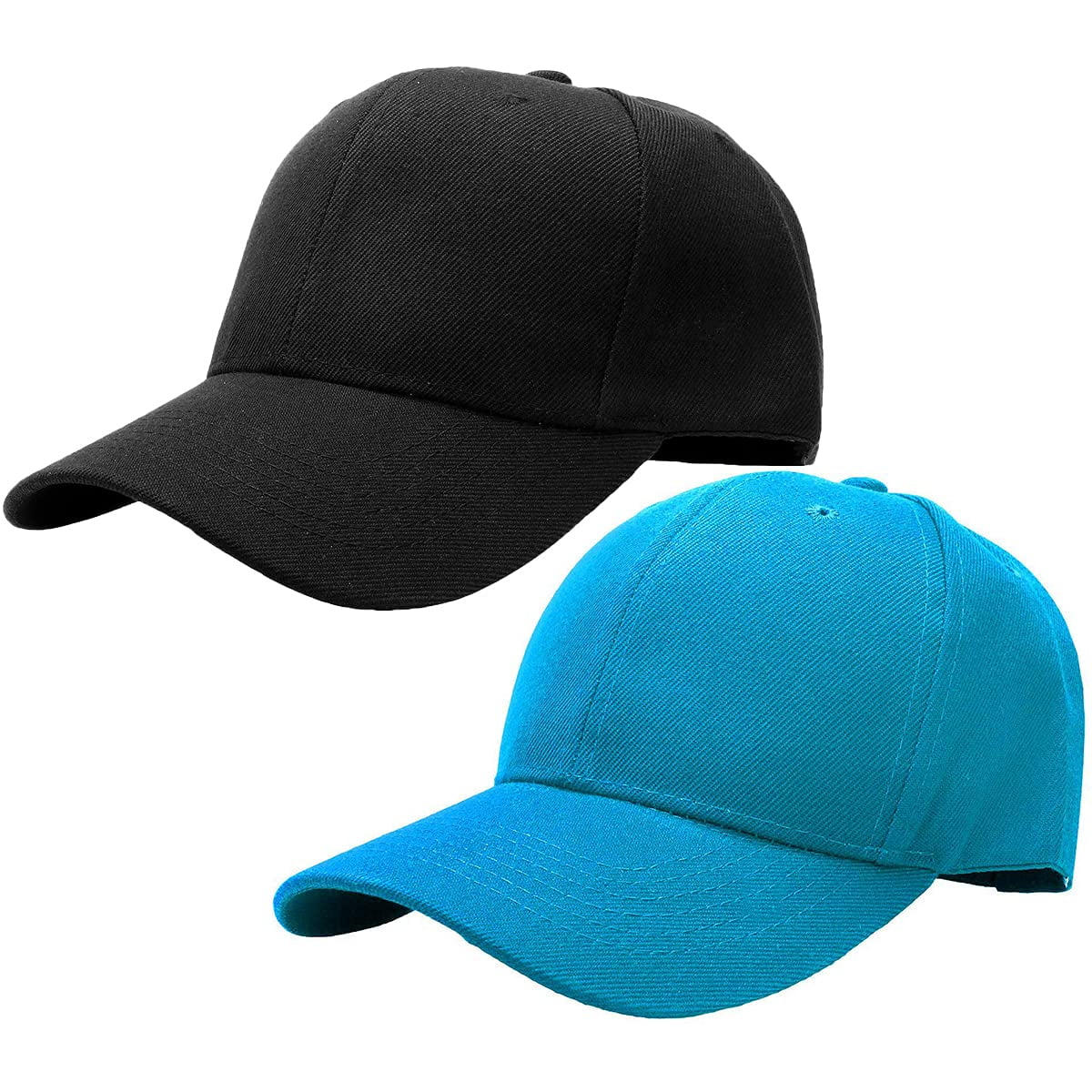 2-Pack Plain Baseball Cap for Men & Women Adjustable Size Outdoor ...