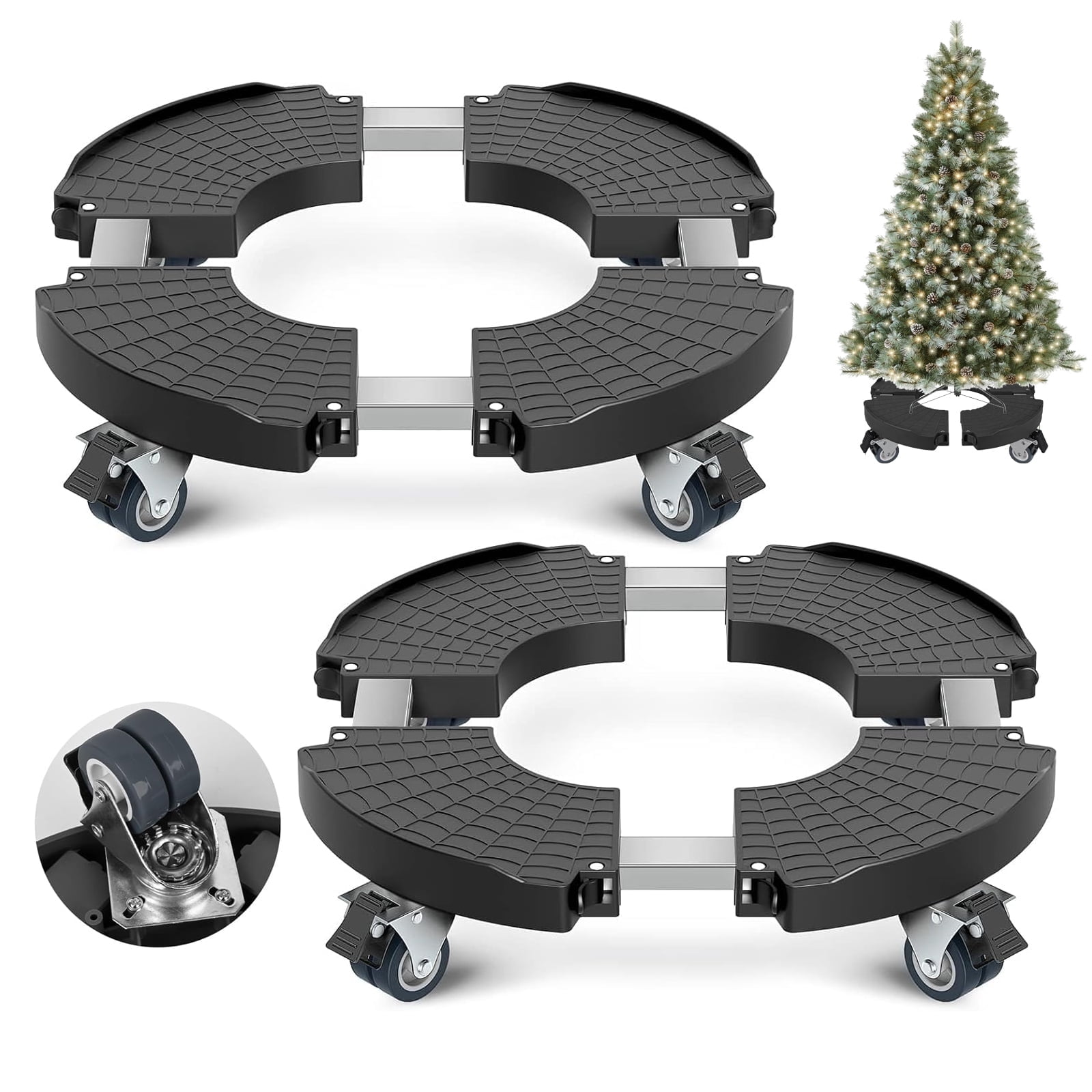 "2 Pack 15-22"" Adjustable Heavy Duty Rolling Plant Caddy Stand ...