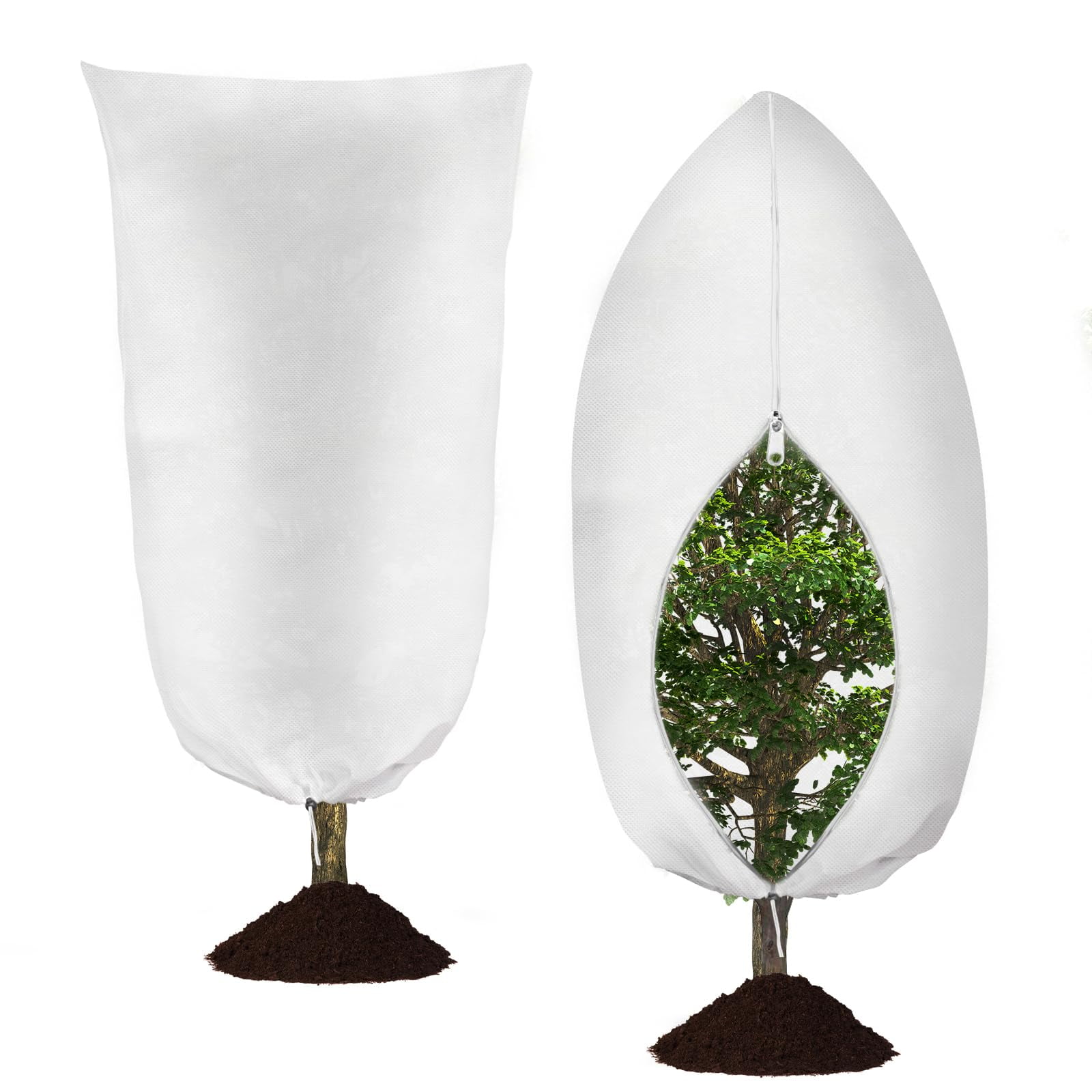 2-Pack Plant Covers Freeze Protection, Drawstring Tree Cover with ...
