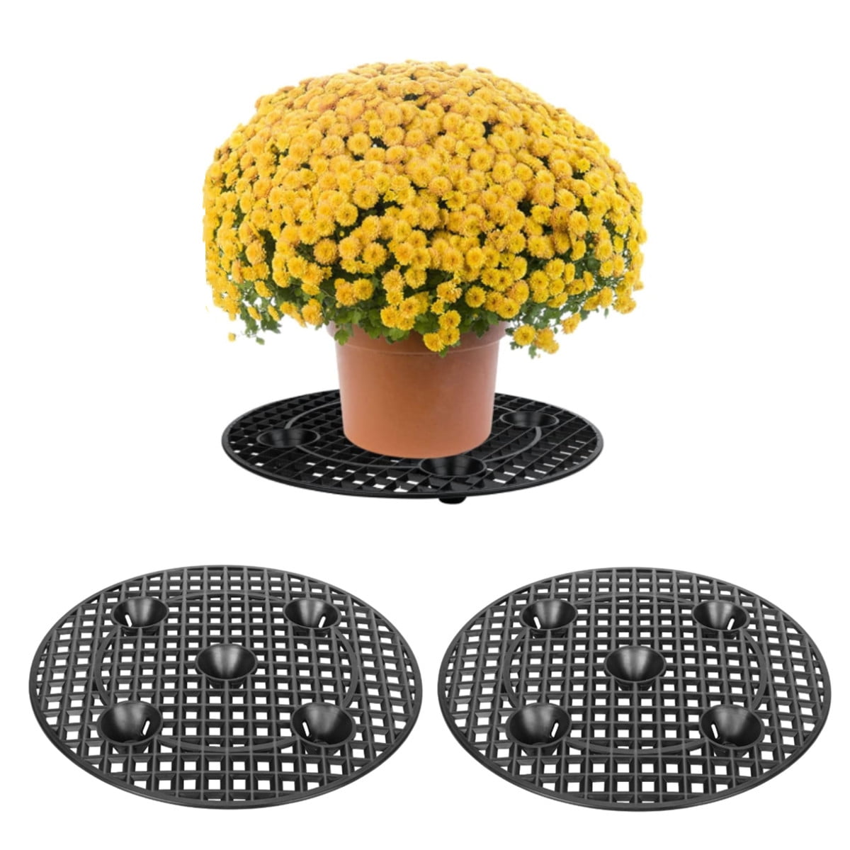 2 Pack Plant Elevator, Heavy Duty Stand, Round Black Plastic Risers for ...