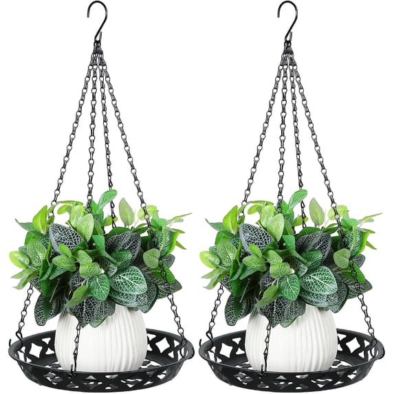 2 Pack Plant Hanger, 12 Inch Metal Hanging Planter for Indoor Outdoor ...
