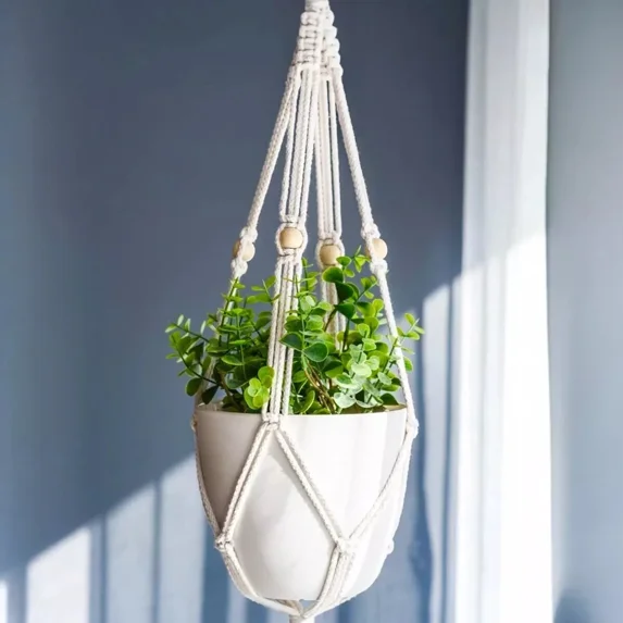 2-Pack Plant Hanger Flower Pot Plant Holder Macrame For 5" - 8" Flower ...