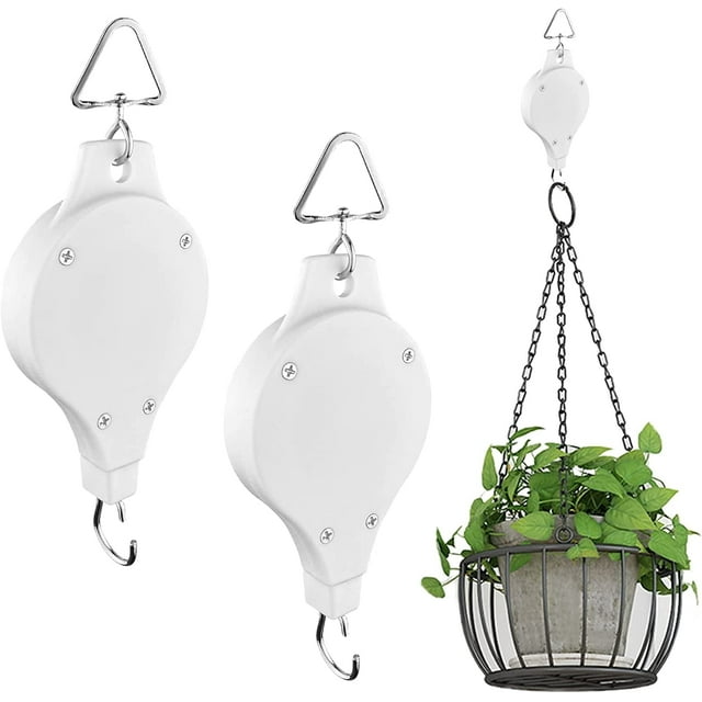 Heavy Duty 2 Pack Plant Pulley, Retractable Adjustable Hanger for ...