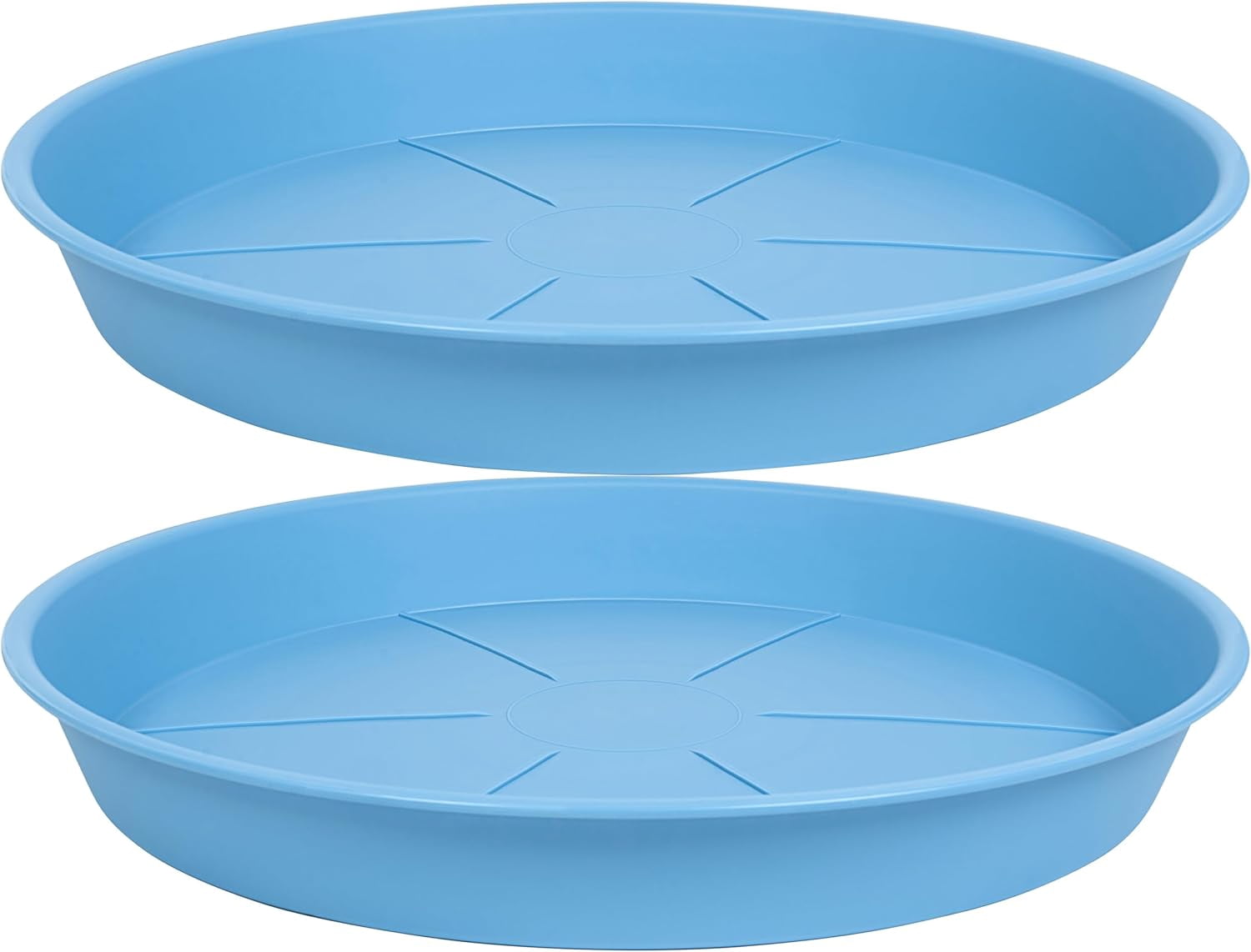 2 Pack of Plant Saucer 12 inch, Blue Plastic Flower Plant Pot Saucer ...