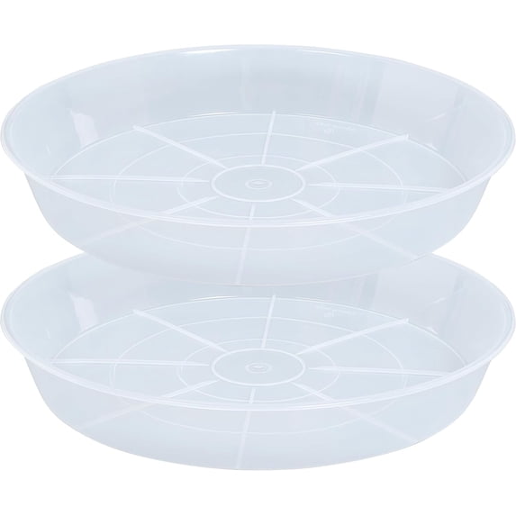2 Pack Plant Saucer Drip Tray 14 Inch, Large Heavy Duty Plastic Planter ...