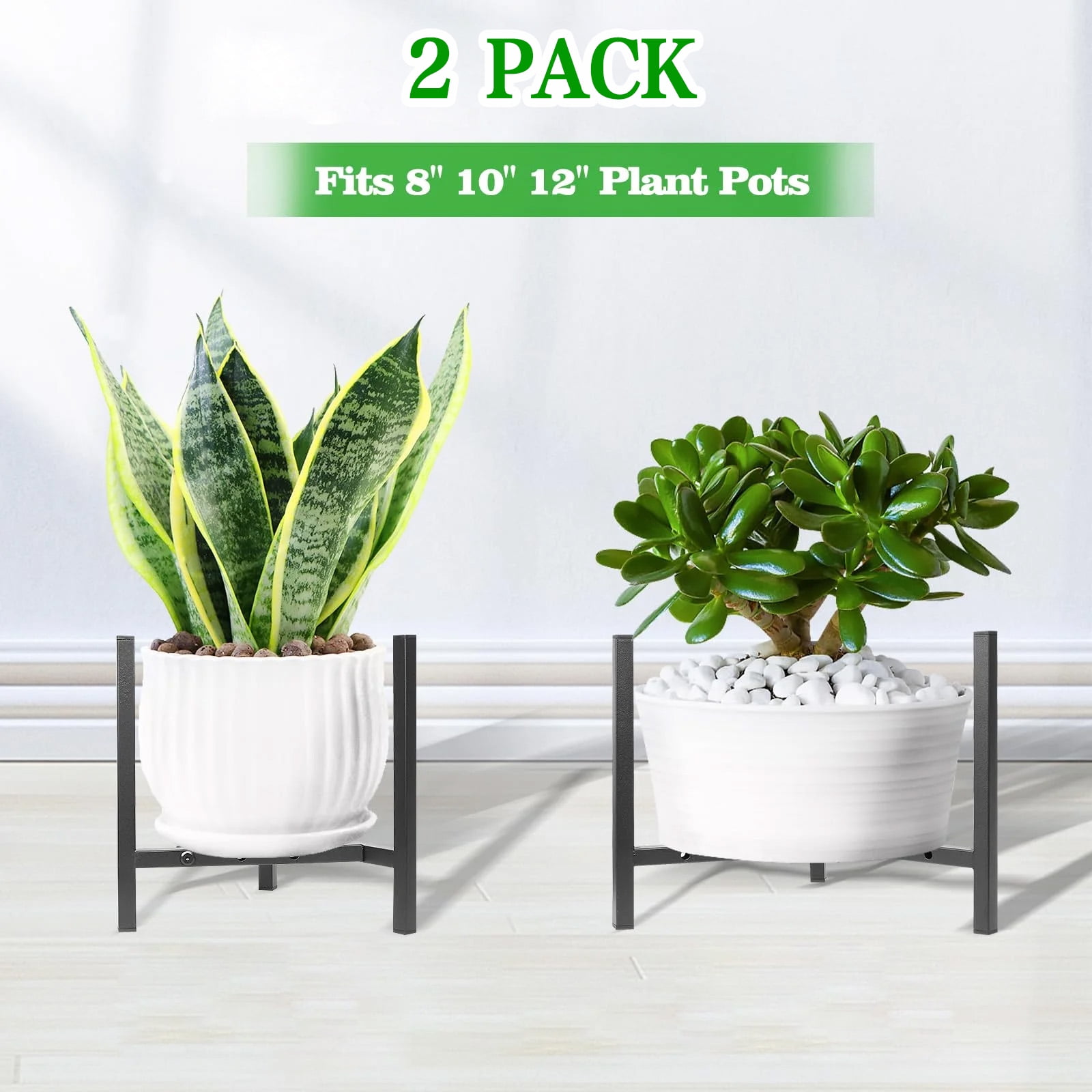 2 Pack Plant Stand Indoor Adjustable, Metal Modern Plant Stand, Heavy ...